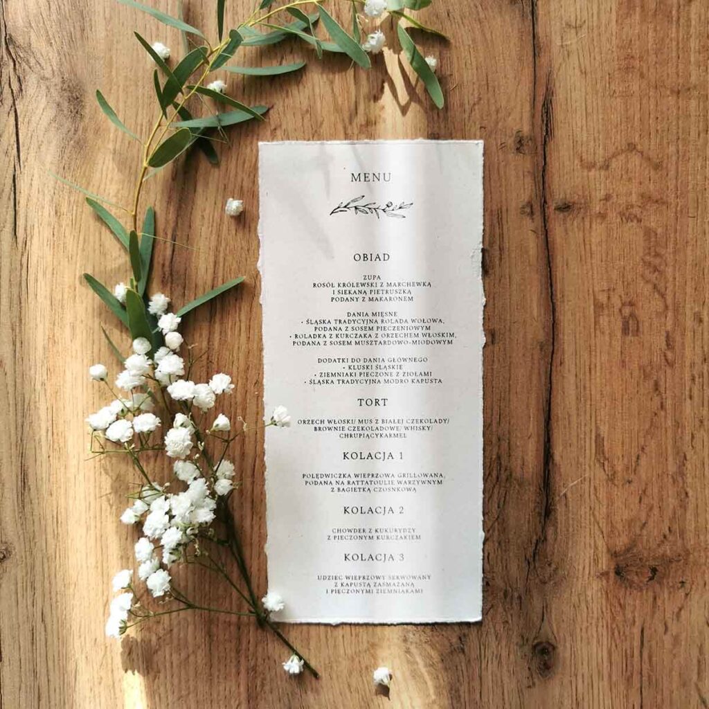 Menu Vintage - AB for Wedding