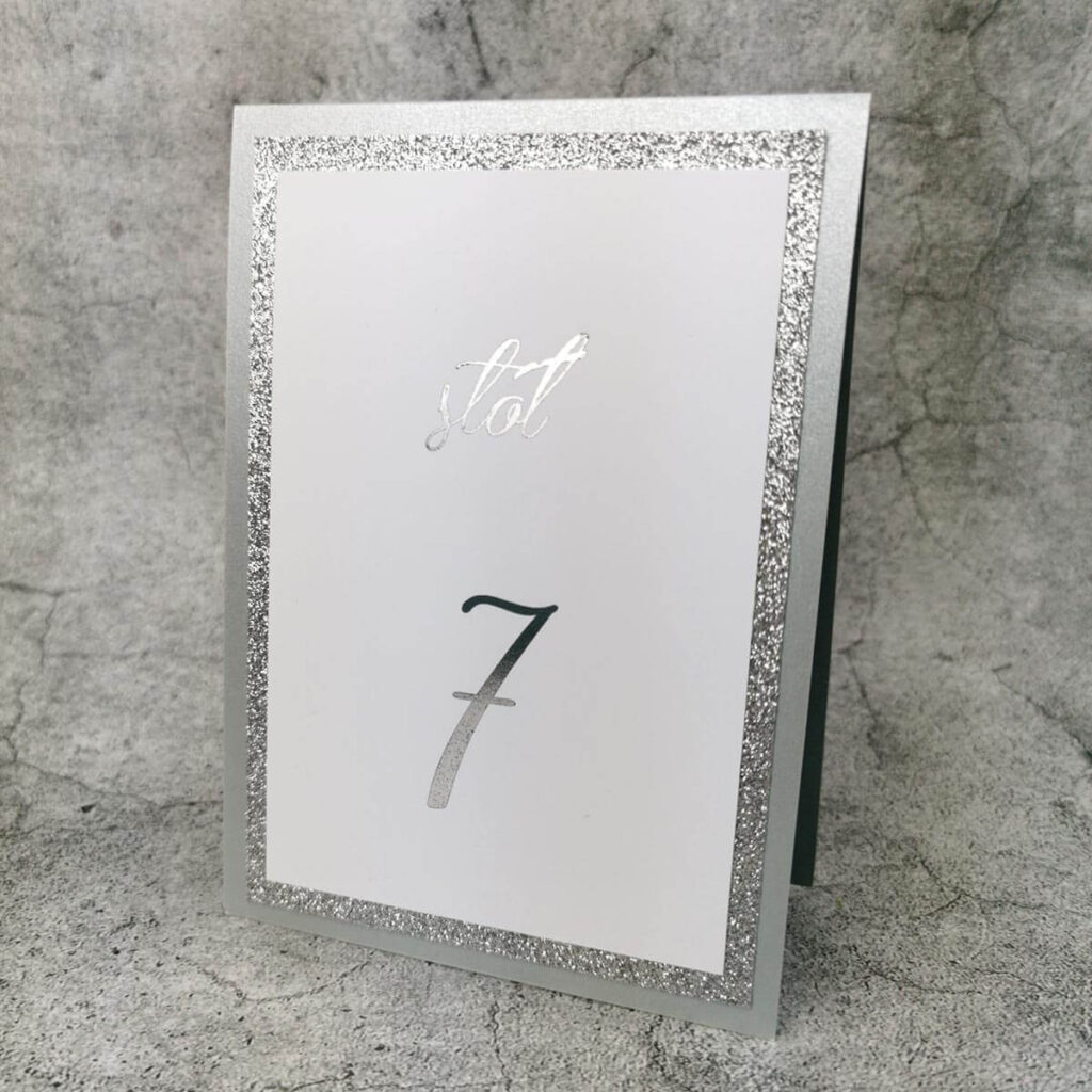 Numery Stołów Srebrny Folder - AB for Wedding