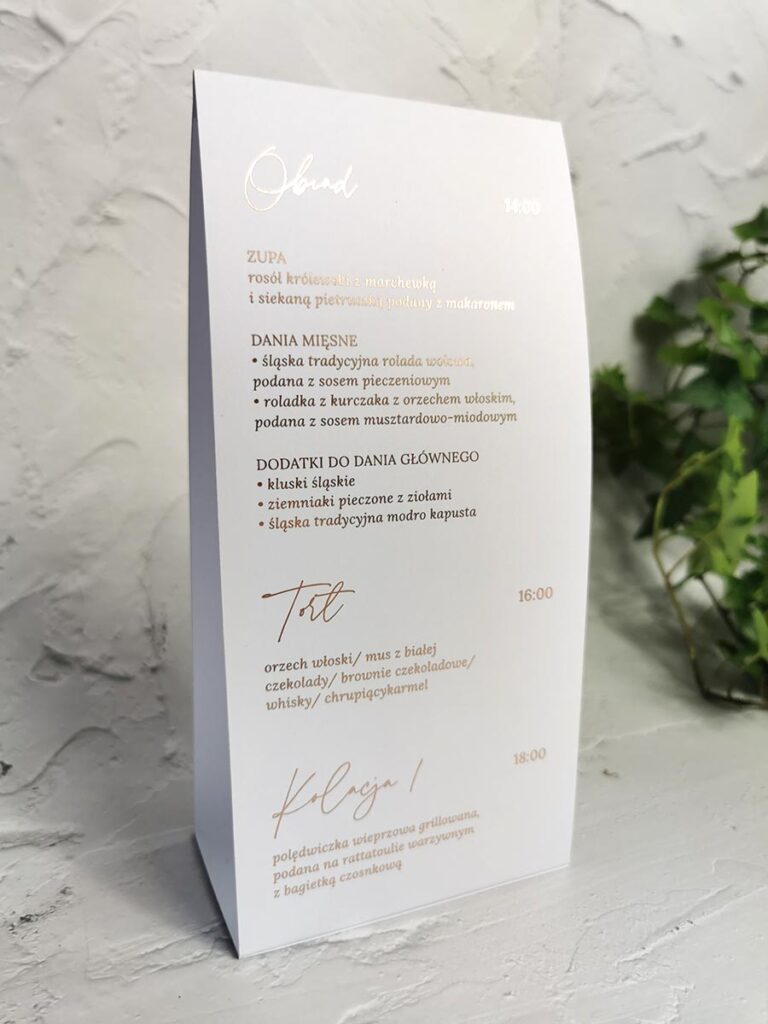Menu Butelkowa Zieleń - AB for Wedding