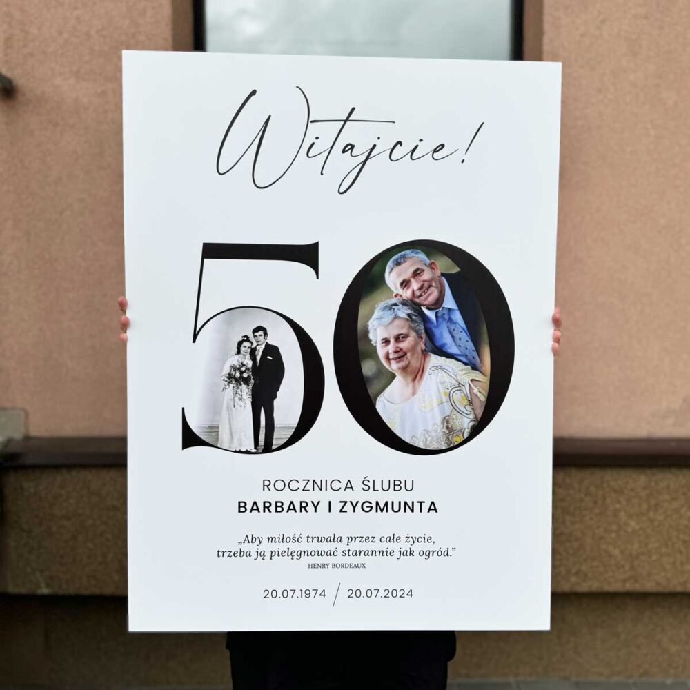 tablica powitalna rocznica ślubu ze zdjęciem - AB for Wedding